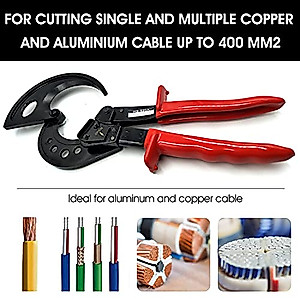 Ratcheting Cable Cutter, 400mm2 Aluminum Copper Wire Cutters for Cutting electrical wire as Ratchet Wire Cutters (400mm2)