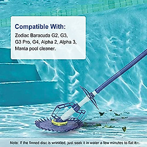 4 Pieces Pool Cleaner Replacements Include W70329 Finned Seal Disc Skirt & W69698 Pool Cleaner Diaphragms & W70327 Foot Pad Compatible with Zodiac Baracuda G2 G3 G4, Replace W72855 W69721 W46666