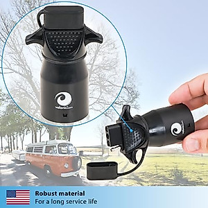 valonic Trailer Plug Adapter - with dust Cover - 7 Way Blade to 4 Way Flat - Trailer Connector for Trailer Light - 7 pin to 4 pin - Female