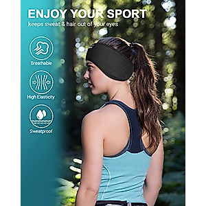 LC-dolida Sleep Headphones Bluetooth Headband, Cozy Band Wireless Headphones, Sleep Mask with Bluetooth Thin HD Stereo Speakers Perfect for Side Sleepers, Sport, Yoga, Travel