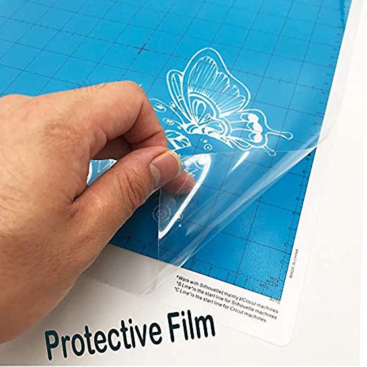 3 Pack Standard Grip Cutting Mat 12 x 8 Inch for Silhouette Portrait Adhesive Sticky Replacement Cut Mats for Scrapbooking Die-Cut Machines (Blue)