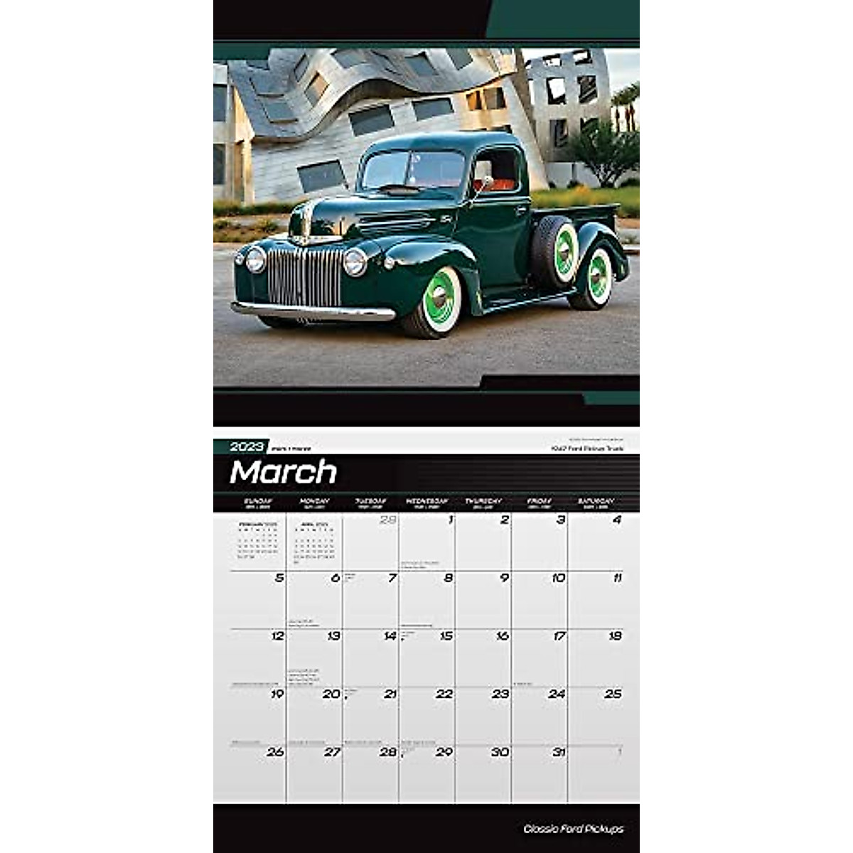 Classic Ford Pickups OFFICIAL | 2023 12 x 24 Inch Monthly Square Wall Calendar | Foil Stamped Cover | BrownTrout | Motor Truck