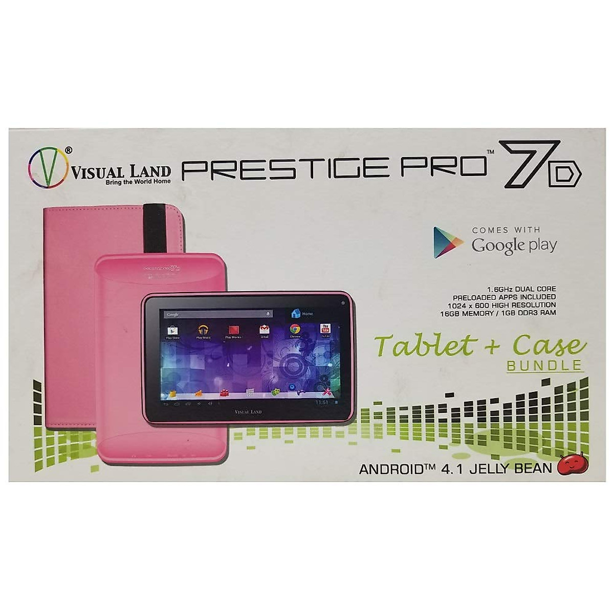 Visual Land Prestige Pro ME-7D-16GB-PNK 7" Tablet 16GB Memory Dual Core