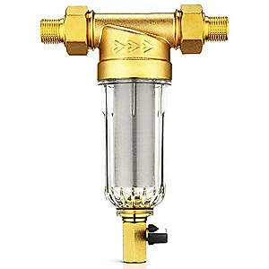Water Filter for Sink - 40-60 Micron Filtration Accuracy, Siphon Backwash, Whole House Water Filter, Pre-Filtration System for City/Well Water (Size : 1 inch to 4 Minutes)