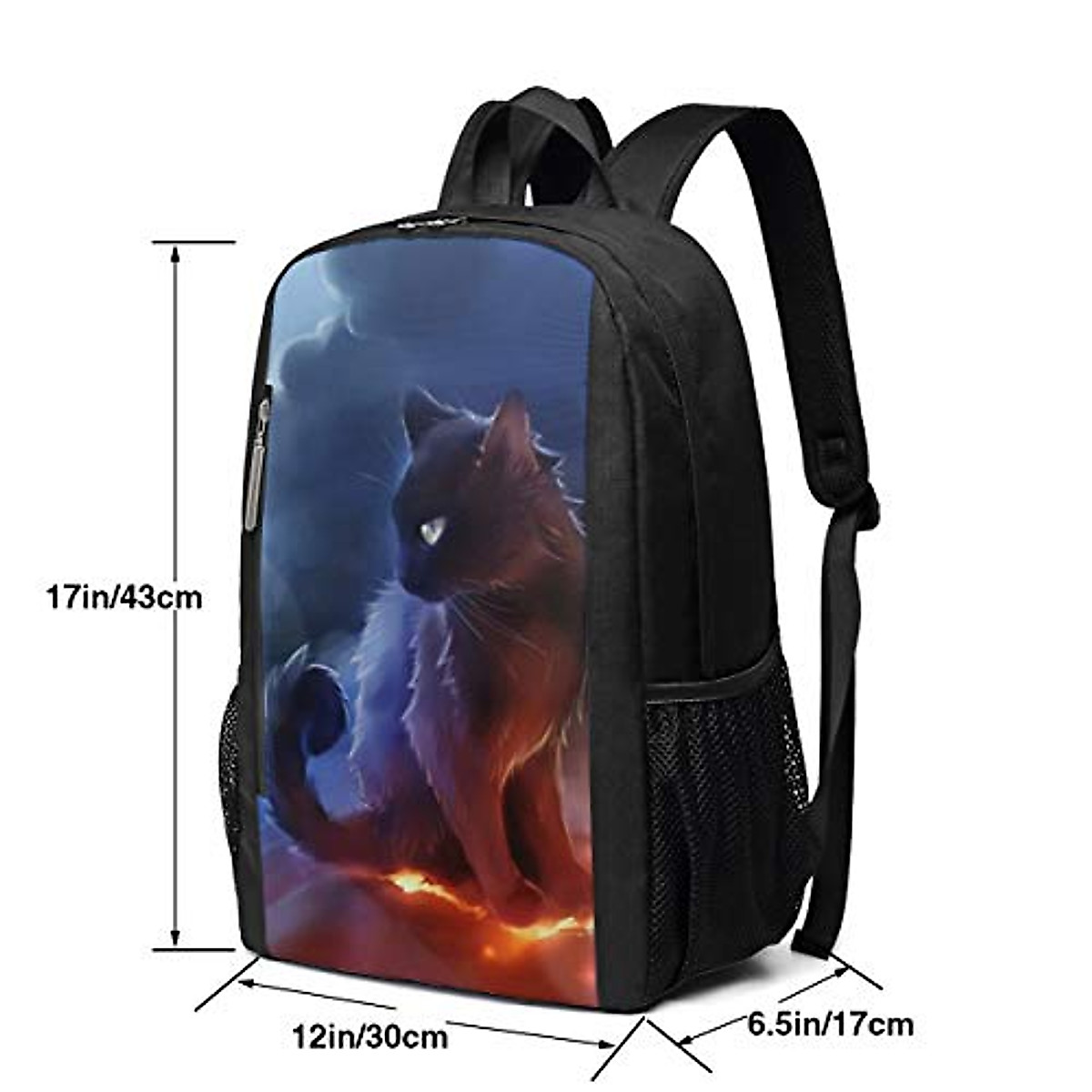 Cat Warrior School Rucksack College Bookbag Lady Travel Backpack Laptop Bag for Boys Girls