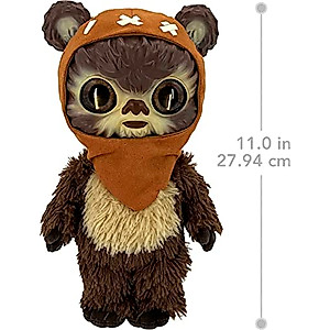 Mattel Star Wars Galactic Pals Plush Toy, Ewok 11-inch Soft Doll Set with Carrier & Personality Profile Card for Personalized Experience