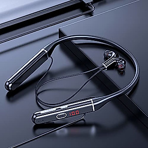 MIANHT Stereo Earbuds Earphone Waterproof Headset for Work Travel Bluetooth Sport Headphones Wireless High-Power Bluetooth Earphones Neck-Mounted Earphones