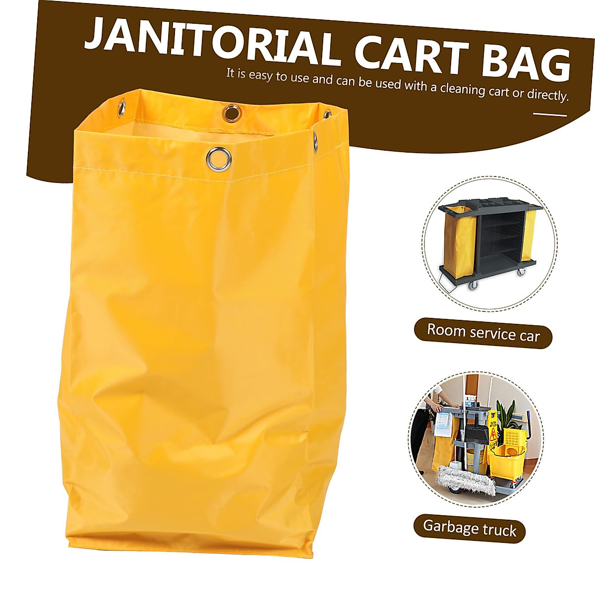 PartyKindom 6 Pcs Canvas Bag Yellow Vinyl Bag Car Can Trash Bag Waterproof Janitorial Bag Janitorial Cart Bag Appliance Hand Dolly Glass Spray Bottle Garbage Conical Trolley Bag Work