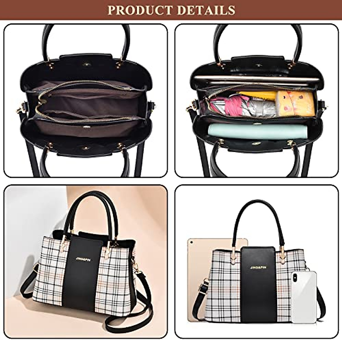 Womens Purses and Handbags PU Leather Shoulder Bags Ladies Designer Top Handle Satchel Tote Bag (Pink)