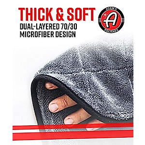 Adam's Jumbo Plush Drying Towel 33 x 29 inches 1500 GSM - The Most Absorbent Microfiber Drying Towel You Have Ever Used (1 Pack)