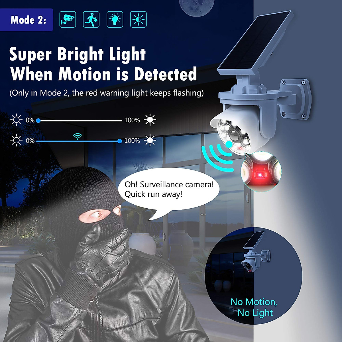 JACKYLED Bright 1000 Lumens 48 LED Solar Dusk to Dawn Light (Black) and 1800 Lumens 18 LED Solar Motion Sensor Lights Outdoor Solar Powered Spotlight for Garden Front Porch Door Barn Patio Garage