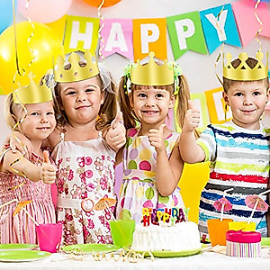 TUPARKA 36 PCS Paper Crowns Hat Gold Foil Crowns Paper Party Hat for Birthday Party, Baby Shower