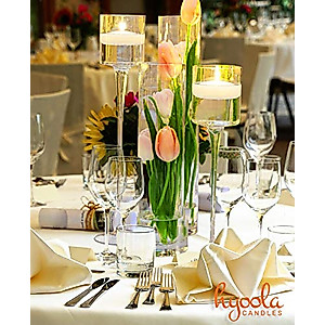 HYOOLA Premium White Floating Candles 3 Inch - 8 Hour - 12 Pack - European Made