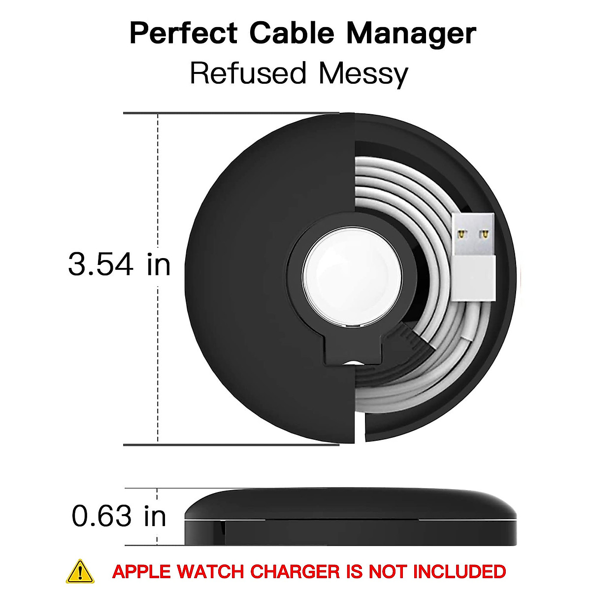 PZOZ Charger Stand for Apple Watch, Portable Charging Station Cable Management Dock Holder Organizer for iWatch Series Ultra 9 8 SE2 7 6 SE 5 4 49mm 45mm 44mm 42mm 41mm 40mm 38mm Accessories (Black)