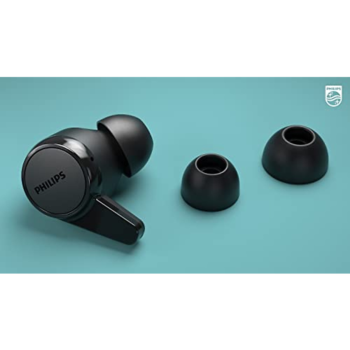 PHILIPS T1207 True Wireless Headphones with Up to 18 Hours Playtime and IPX4 Water Resistance, Black