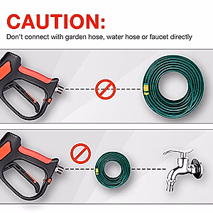 HOUSE DAY Replacement High Pressure Washer Gun with 16 Inch Extension Wand, 5000 PSI,Deluxe Power Washer Gun with M22-15mm or M22-14mm Fitting, 5 Nozzles Tips, 1/4" Quick Connect Female,40 Inch Long