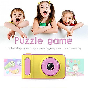 eDealz Full 1080P Kids Selfie HD Compact Digital Photo and Video Rechargeable Camera with 2" LCD Screen, Video Games and Micro USB Charging (Pink, SD Card + Reader + Card Holder)