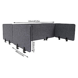Desk Divider,Modern Stand Up Desk Store ReFocus Raw Clamp-On Acoustic Desk Divider Mounted Privacy Panel,Sound Blocking Desk Divider,Desktop Mounting (47.25in x 16in)