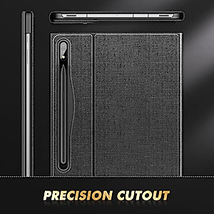 INFILAND Galaxy Tab S8+/ S8 Plus/ S7+/ S7 Plus Case, Multi-Angle Stand Cover Compatible with Samsung Galaxy Tab S8+/ S7+ SM-X800/ X806/ T970/ T975/ T976 Tablet [Auto Wake/Sleep], Black