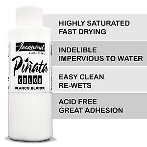 Jacquard Pinata White Alcohol Ink Made in USA - Blanco Blanco Color 4fl oz - Works Great with Resin and Yupo - Pinata Alcohol Inks - White Ink Bundled with Moshify 20 mL Applicator Bottle