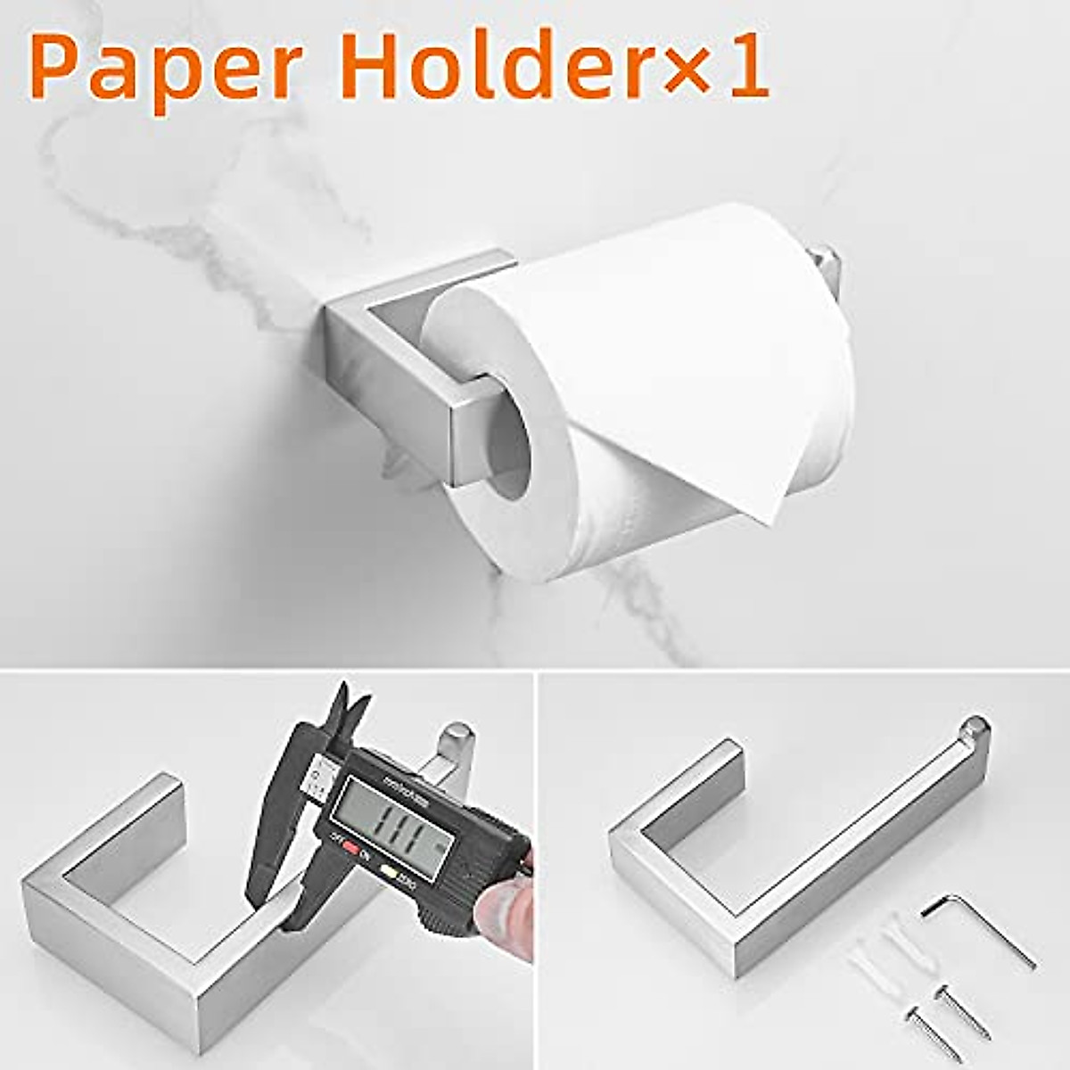 Fapully 5 Piece Bathroom Hardware Set Stainless Steel Wall Mounted Bathroom Accessories Set,Brushed Nickel Finished