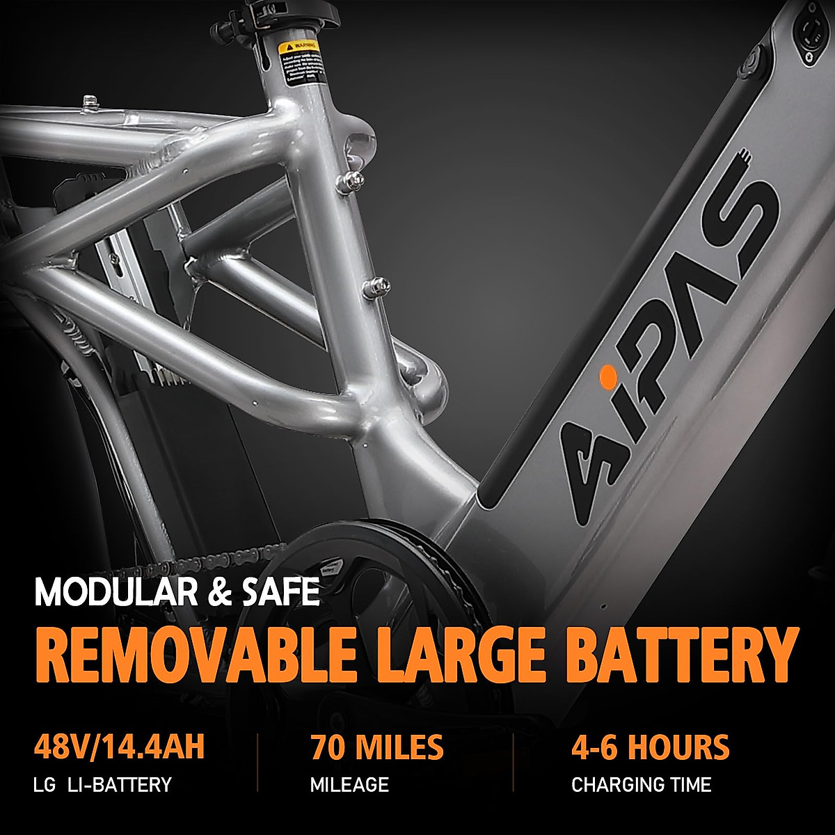 Aipas Electric Bike for Adults, 48V 14.4Ah LG Battery Electric Cargo Bike, 750W Electric Bike, 28 MPH, 50 Miles Long Range Electric Bike, Electric Bike for Two People, 2 Person Electric Bike