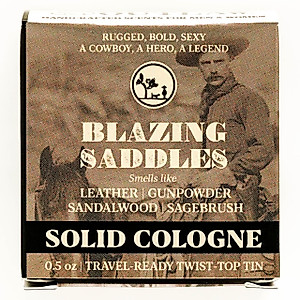 Bold, Western Leather & Gunpowder Scent Solid Cologne - Blazing Saddles Scent by Outlaw - Hard Cologne for Men & Women