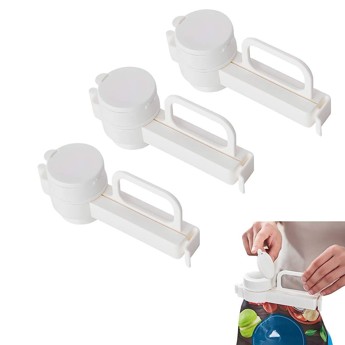 SEPSUMMER Food Sealing Clips, 6.7''Food Bag Clips with Pour Spouts, Bag Fresh-Keeping Clamp Sealer for Kitchen, Food Moisture-Proof Discharge Spout Plastic Bag Clip Kitchen Tools (3)