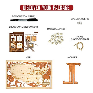 HYPERI Baseball Stadium Map, Baseball Stadium Tracker Checklist, Major League Ballparks Visited Map, Baseball Gift Bucket List, Christmas, New Year Gifts For Him, Boyfriend, Husband, Lover