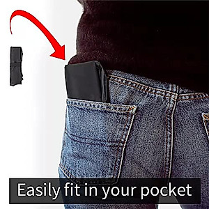 20 Pack Durable Folding Large Kitchen Reusable Shopping Bags with Handles Bulk, Aricsen Recycle Foldable Grocery Heavy Duty Washable into Pocket Lightweight Portable Nylon Tote, Polyester Cloth, Black