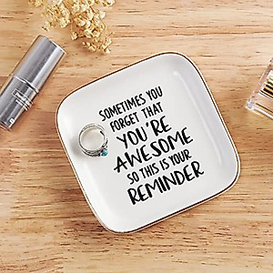 PUDDING CABIN Inspirational Gifts for Women Ring Dish You're Awesome So This is Your Remind Birthday Gifts for Women Unique, Best Friends Gifts For Women Her Mom Sister Coworker Christmas Gifts