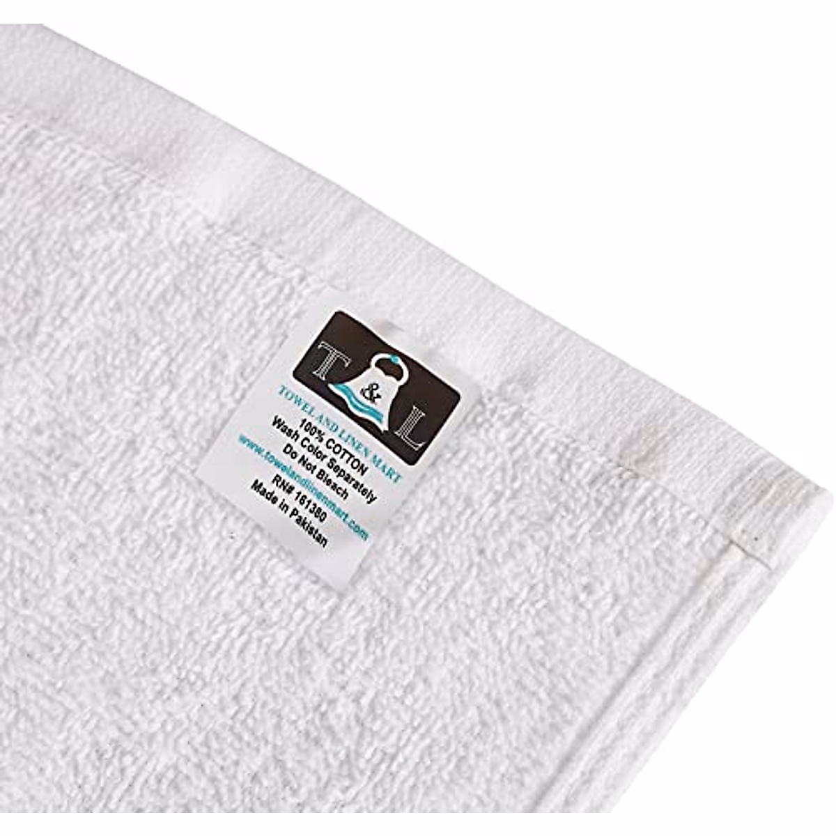 Towel and Linen Mart White Salon Towels, Pack of 12 (Not Bleach Proof, 16 x 27 Inches) Highly Absorbent Towels for Hand, Salon, Gym, Beauty, Spa, and Home Hair Care (White)