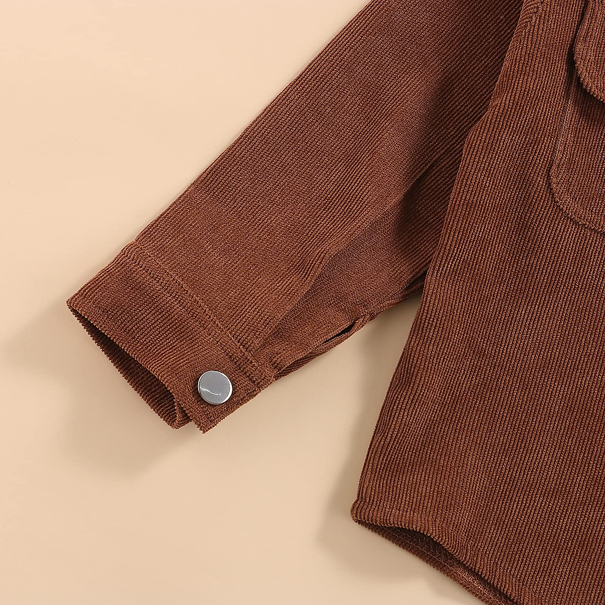 Toddler Baby Boy Girl Shirts Fall Winter Corduroy Jacket Kids Button Down Shirt Solid Color Tops (Brown, 18-24 Months)