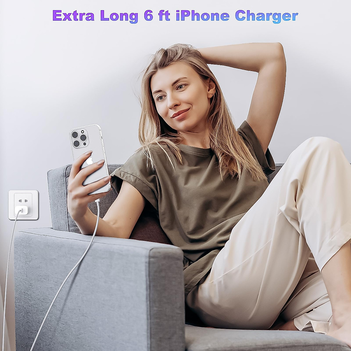 iPhone Charger [Apple MFi Certified] Long Lightning Cable 6 FT 3 Pack Fast Charging Durable USB Cable Compatible with iPhone 14 13 12 11 Pro Max XR XS X 8 7 6 Plus SE, iPad