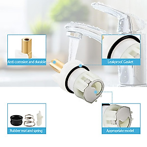 RP25513 Faucet Stem Replacement Kit for Delta Two-Handle Faucets - Includes RP24096 Cartridge, RP4993 Seat & Spring, RP24097 Turn Stop - Durable Brass & Plastic Construction (1 Pack)