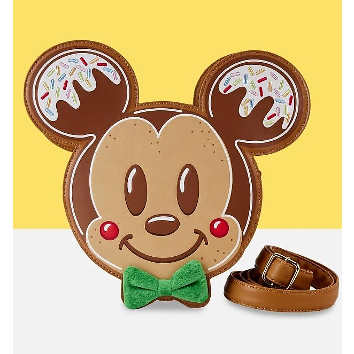Loungefly x Disney Mickey and Minnie Gingerbread Cookie Figural Crossbody Bag -Disney Lover Disneybound Christmas Holiday