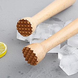 Datsto Wooden Muddler for Cocktails 10 Inch, Home and Bar Muddler for Mojitos, Fruit Drinks, Sturdy Wood, Professional Bar Tool