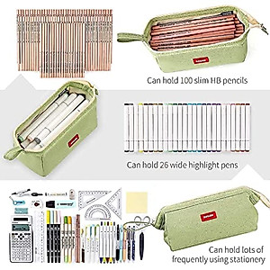 CICIMELON Pencil Case Pen Pouch Bag Big Capacity for School Office Teen Girl Boy Women Men