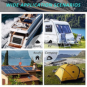 100 Watts ETFE Flexible Monocrystalline Panel Solar RV Kits with 20A PWM LCD Charge Controller Off-Grid for RV Boat Cabin Van Car Uneven Surfaces