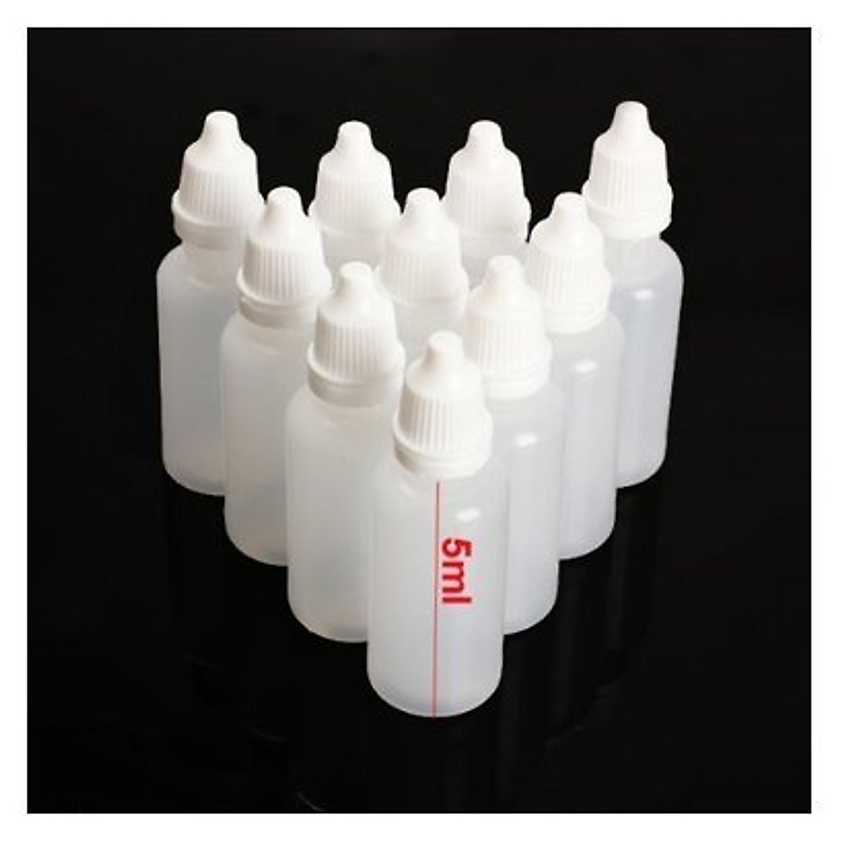 WOIWO 10PCS Refillable Plastic Squeezable Dropper Bottle Essential Oil Container Eye Liquid Vial (5ml)