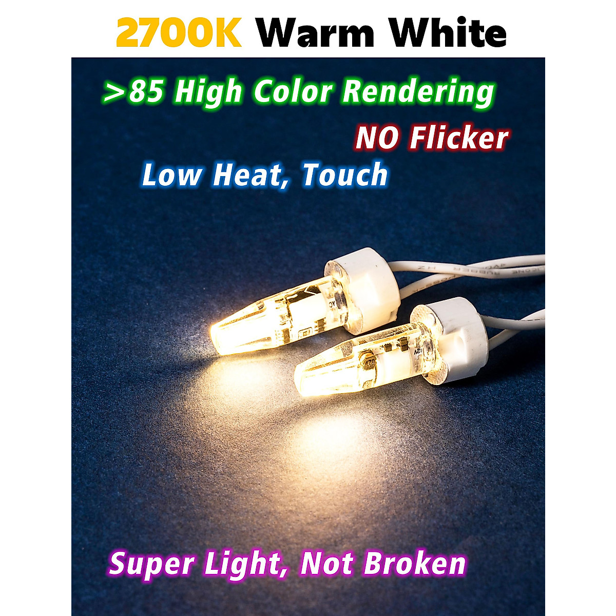 Xyanmc G4 LED Bulb AC DC 12V to 24V JC Type, 20W-30W T3 G4 Halogen Equivalent, 2W 2700K Warm White, G4 Bi-Pin Base, 250LM, Landscape Lighting Courtyard Lawn Lights, Non-Dimmable,10pcs