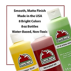 Apple Barrel Acrylic Craft Paint Set, Matte Finish, Set of 8, 8 Fl Oz (Pack of 8), Assorted
