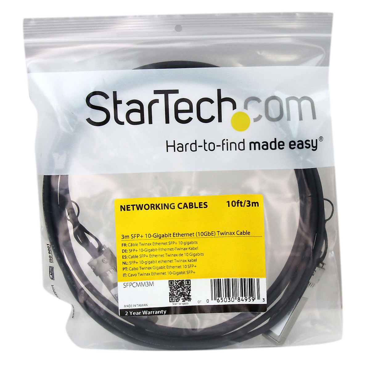 StarTech.com Cisco SFP-H10GB-CU3M Compatible 3m 10G SFP+ to SFP+ Direct Attach Cable Twinax - 10GbE SFP+ Copper DAC 10 Gbps Low Power Passive Transceiver Module DAC Firepower ASR920 (SFPCMM3M)