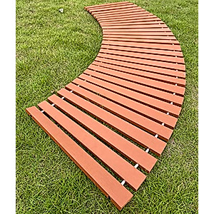 i frmmy Outdoor Roll Out Curved Pathway for Garden Walkway Weather Resistant, Made of PS Wood (4.6-6.5 ft Longx 18 inch Wide)