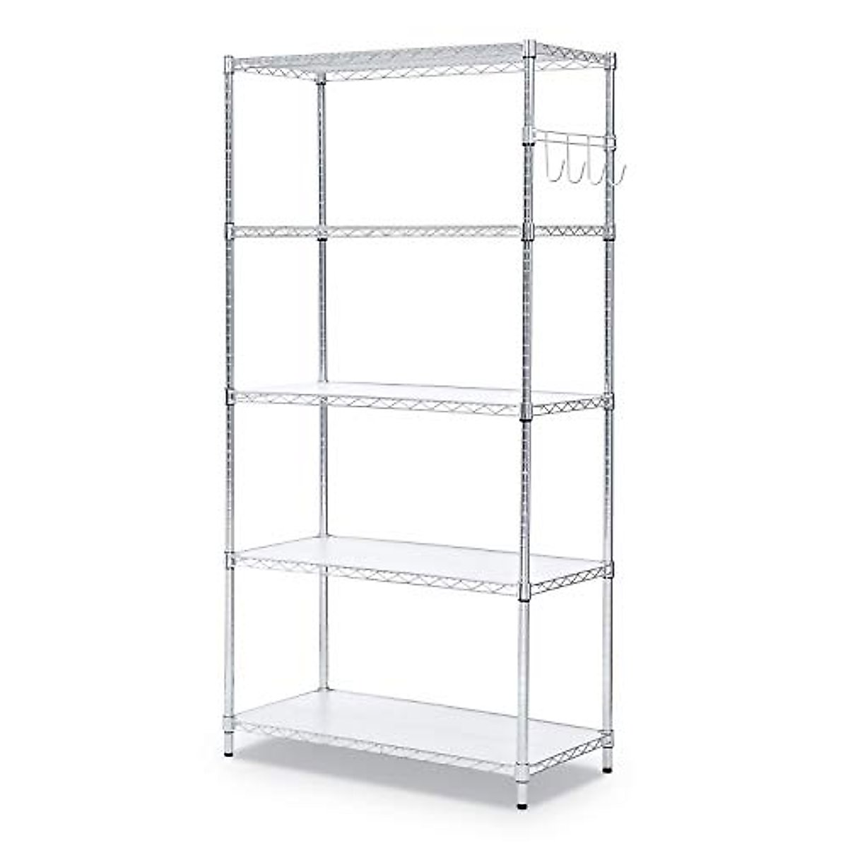 Alera SW653618SR 36 in. x 18 in. x 72 in. Five-Shelf Wire Shelving Kit with Casters and Shelf Liners - Silver