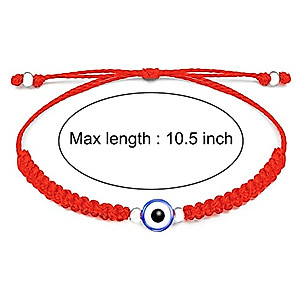Sepfavo 2 Pcs Evil Eye Bracelets for Women, Protection Bracelet for Men Kids, Negative Energy Evil Eye Jewelry Nazar Bracelet, Red String Bracelet for Protection