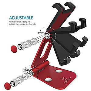 Lamicall Adjustable Phone Tablet Stand, Playstand for Switch, Foldable Desk Holder, Compatible with iPad Mini, 9.7'' iPad Pro Air, Phone 12 Mini 11 Pro Xs Xs Max Xr X 8 7 6 6s Plus SE (4-10'') - Red