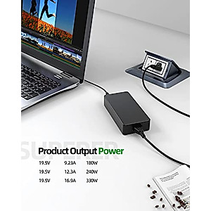 330W AC Charger Fit for Dell-Alienware X17 R1 R2 M17 R3 R4 Area-51m P45E P48E P38E Laptop Adapter Power Supply Cord