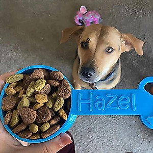 Personalized Name Dog Scoop, Custom Pet Food Measuring Cup 3D Print Pet Paw Design Kibble Scooper Food Dispenser Food-Grade Pet Food Feeding Scoop Dishwasher Safe (Style 2)