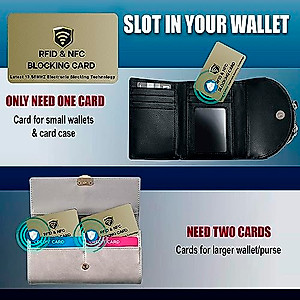 SAITECH IT 2 Pack RFID Blocking Cards One Card Protects Entire Wallet Purse For Men & Women, Contactless Bank Debit Credit Card Protector ID ATM Guard Card – Golden